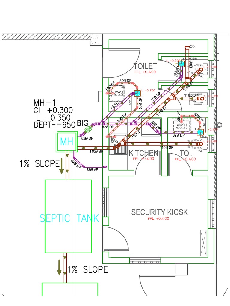 Security Kiosk Drainage Layout Plan | PDF
