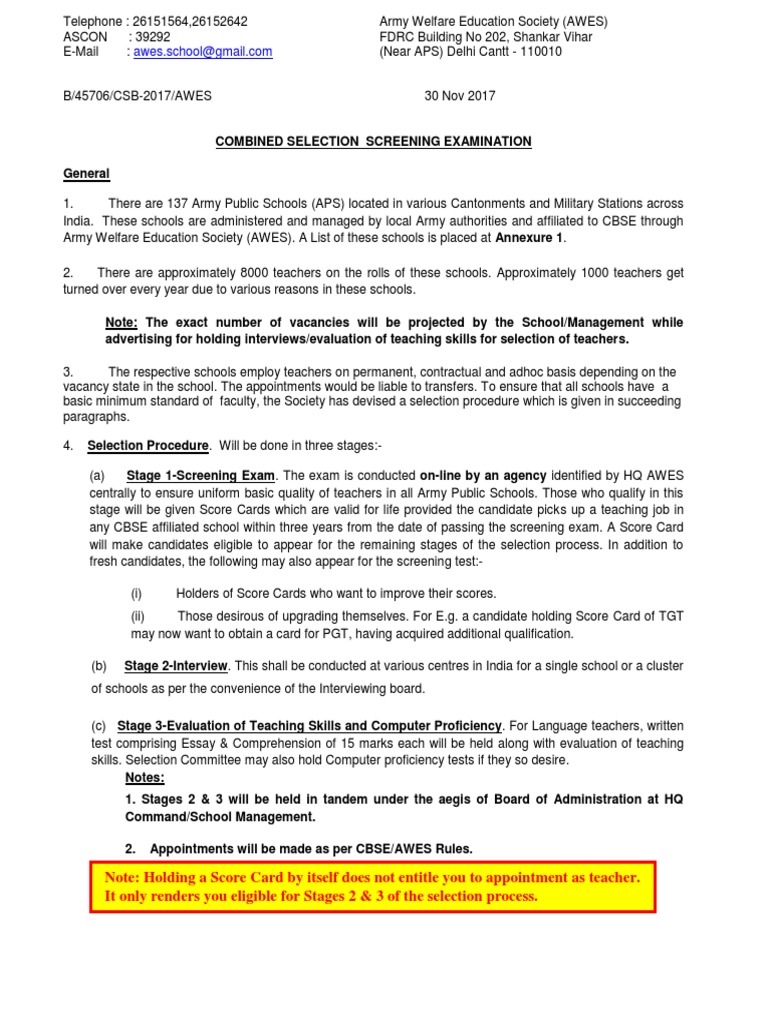 Army Public School Recruitment 2017 | PDF | Academic Degree | Test ...