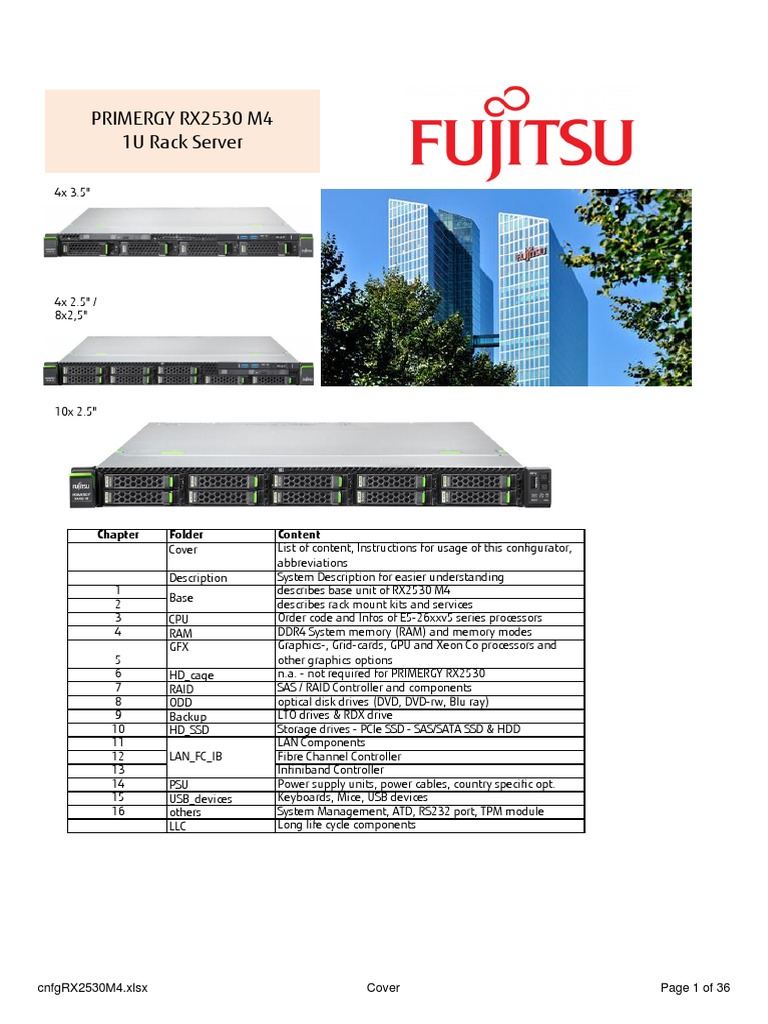 Configurator RX2530M4 | PDF | Solid State Drive | Hard Disk Drive