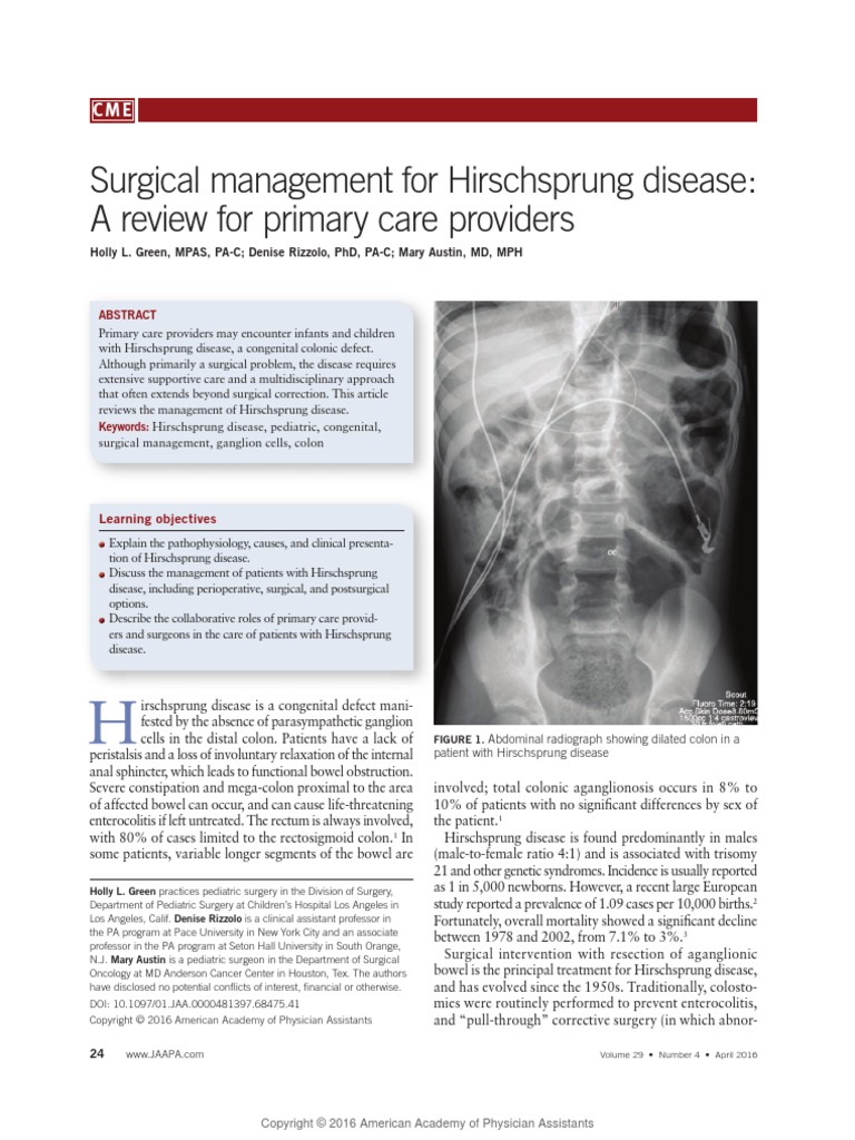 Surgical Management For Hirschsprung Disease A 4 Constipation Rectum
