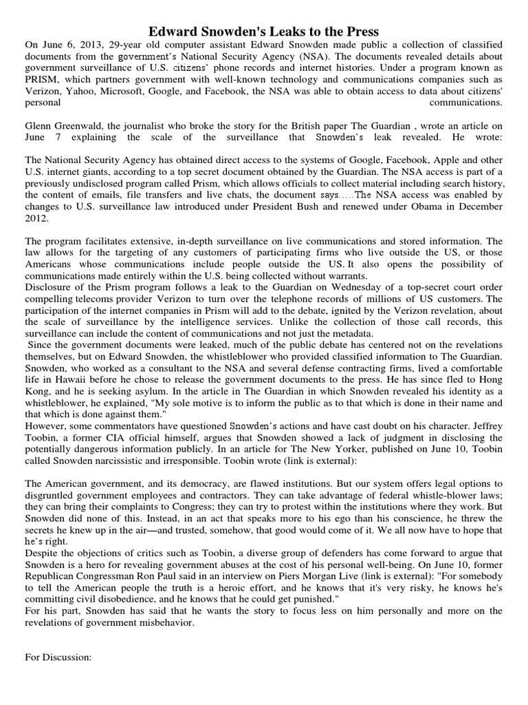 Edward-Snowden.docx | Edward Snowden | National Security Agency