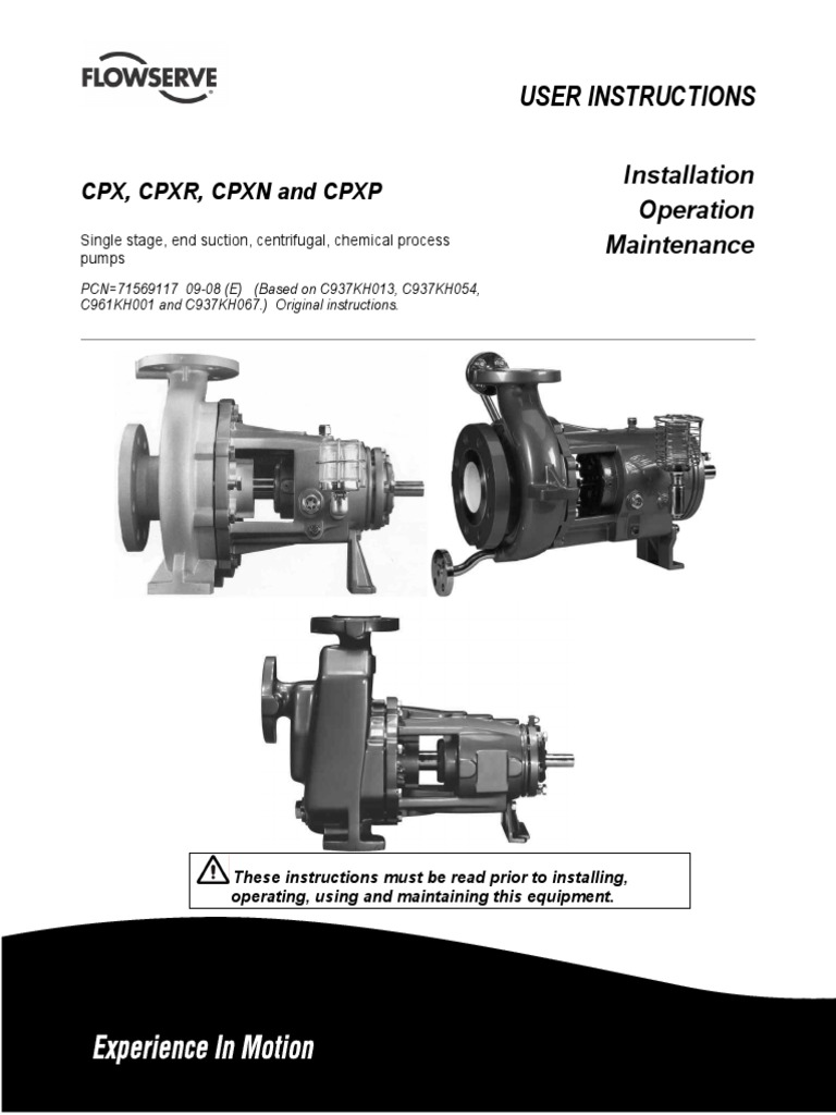 CPX, CPXR, CPXN, CPXP PDF | PDF | Noise | Pump