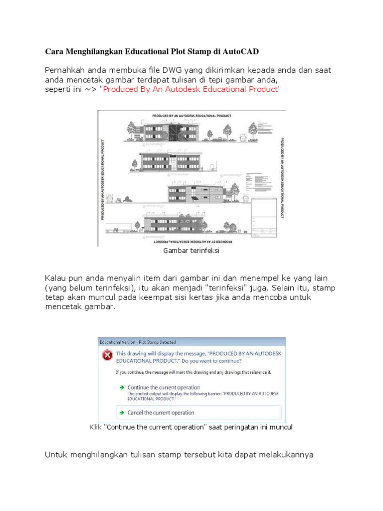Cara Menghilangkan Educational Plot Stamp Di AutoCAD | PDF