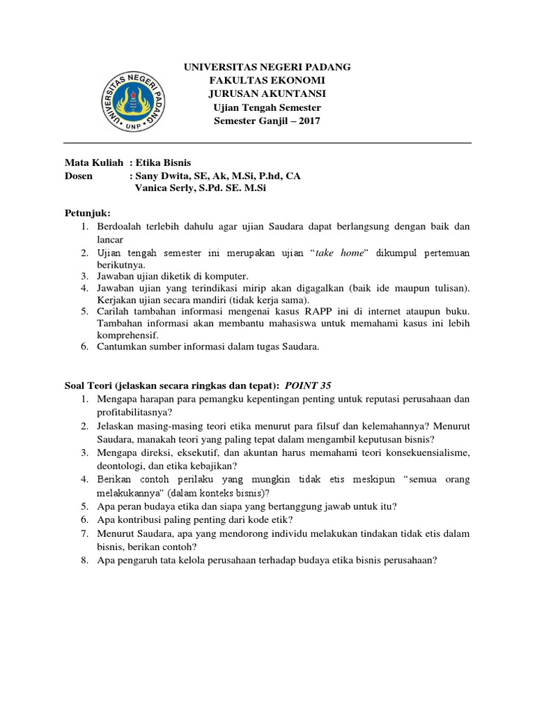 UTS Take Home 2017 | PDF