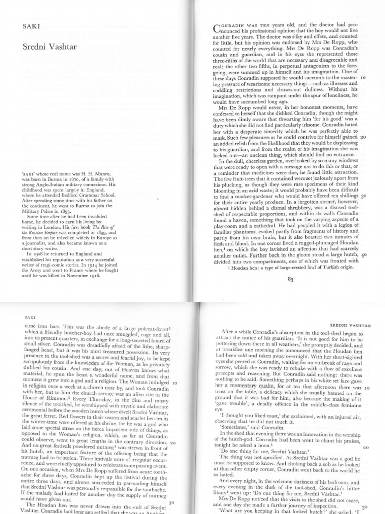 Sredni Vashtar | PDF