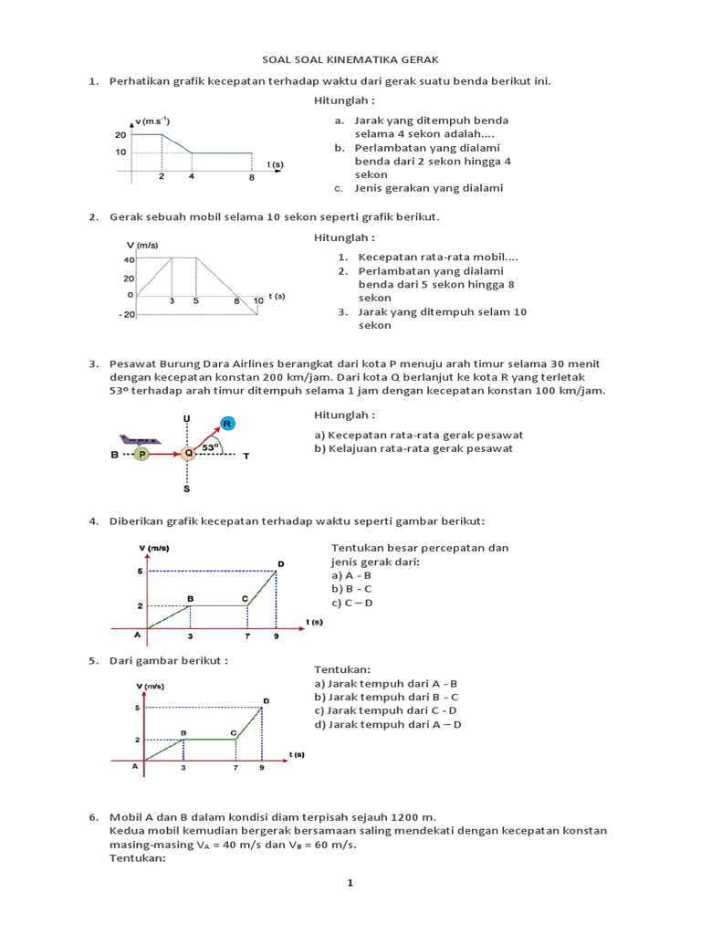 Soal Soal Kinematika Gerak | PDF