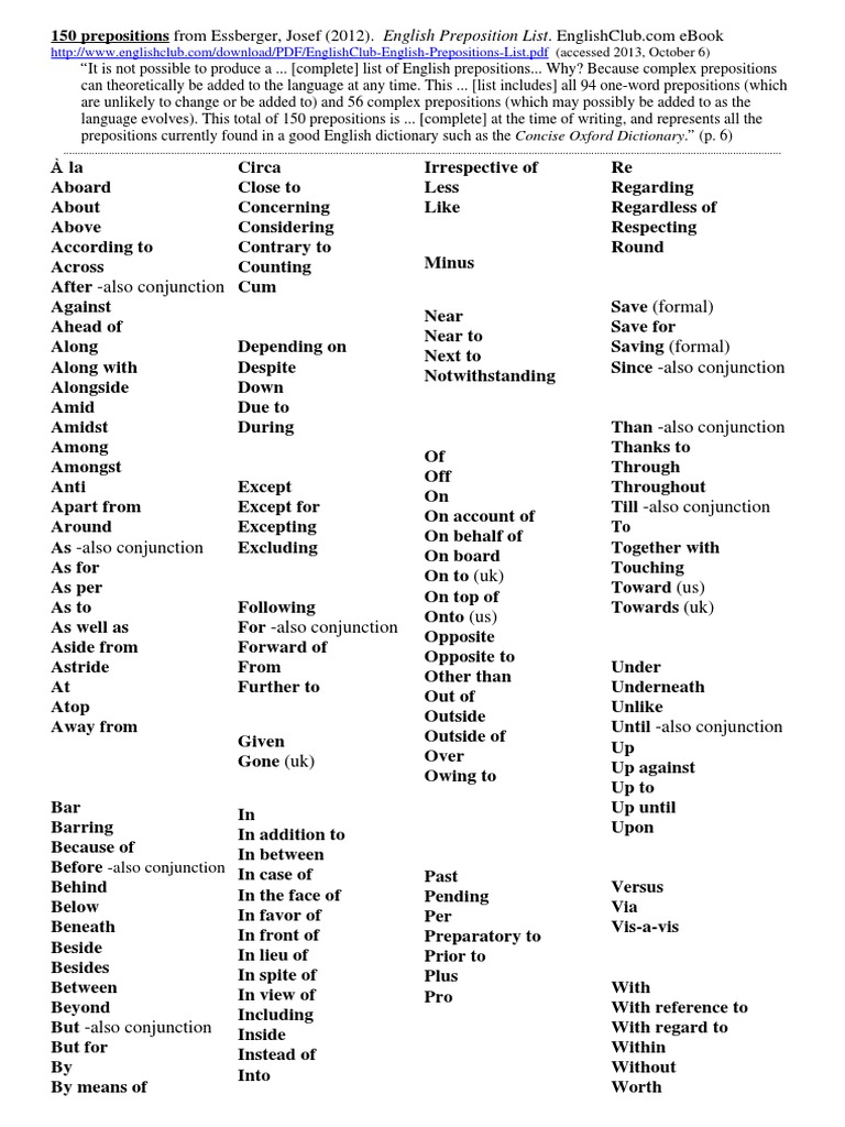 PHRASE Prepositions List of 150 JSL | Preposition And Postposition | Rules