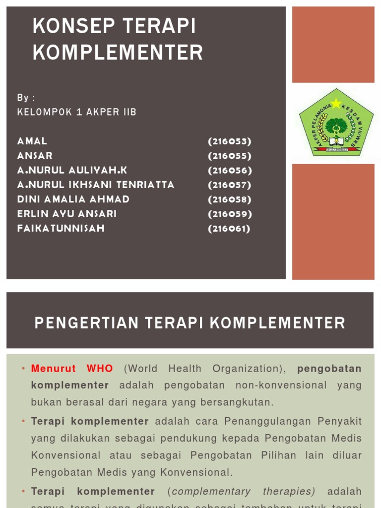 Konsep Terapi Komplementer | PDF | Pengembangan Diri | Kesehatan Holistik