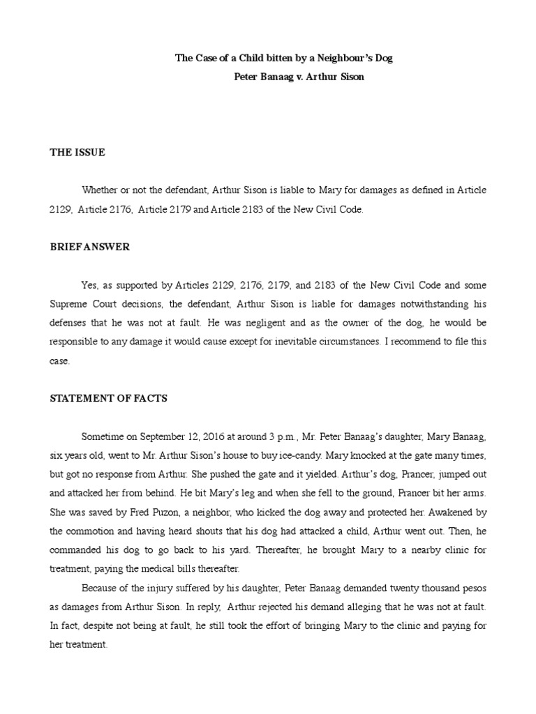 Memorandum | Negligence | Damages