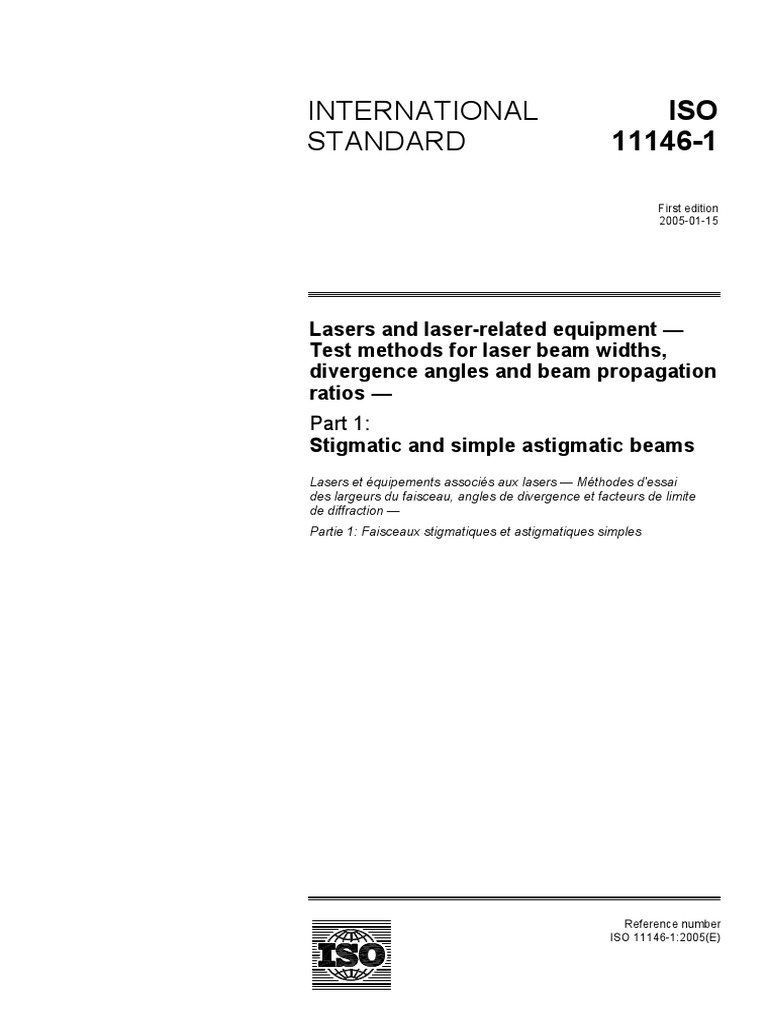 Iso 11146 | PDF | Optics | Cartesian Coordinate System