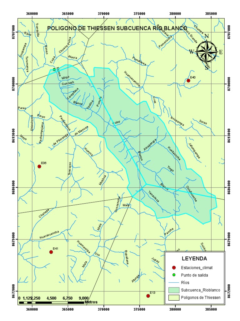 Mapa de Estaciones Climatológicas en Subcuenca Río Blanco | PDF