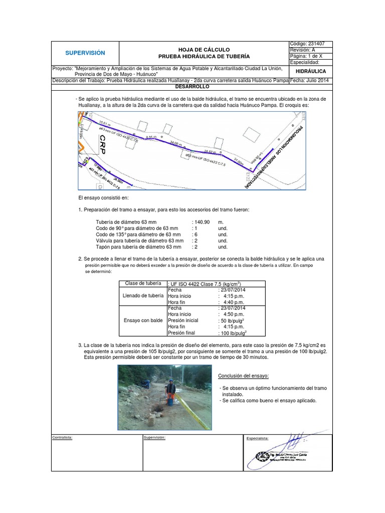 PHT Modelo Union | PDF | Hidráulica | Tubería (transporte de fluidos)