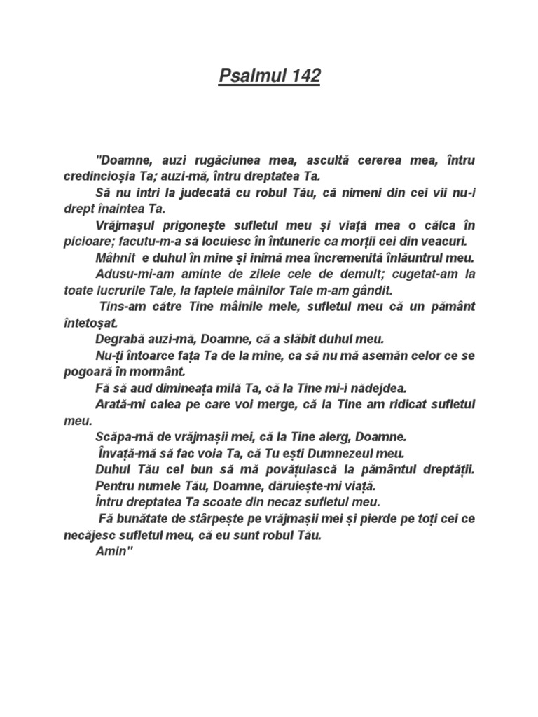 Psalmul 142 | PDF