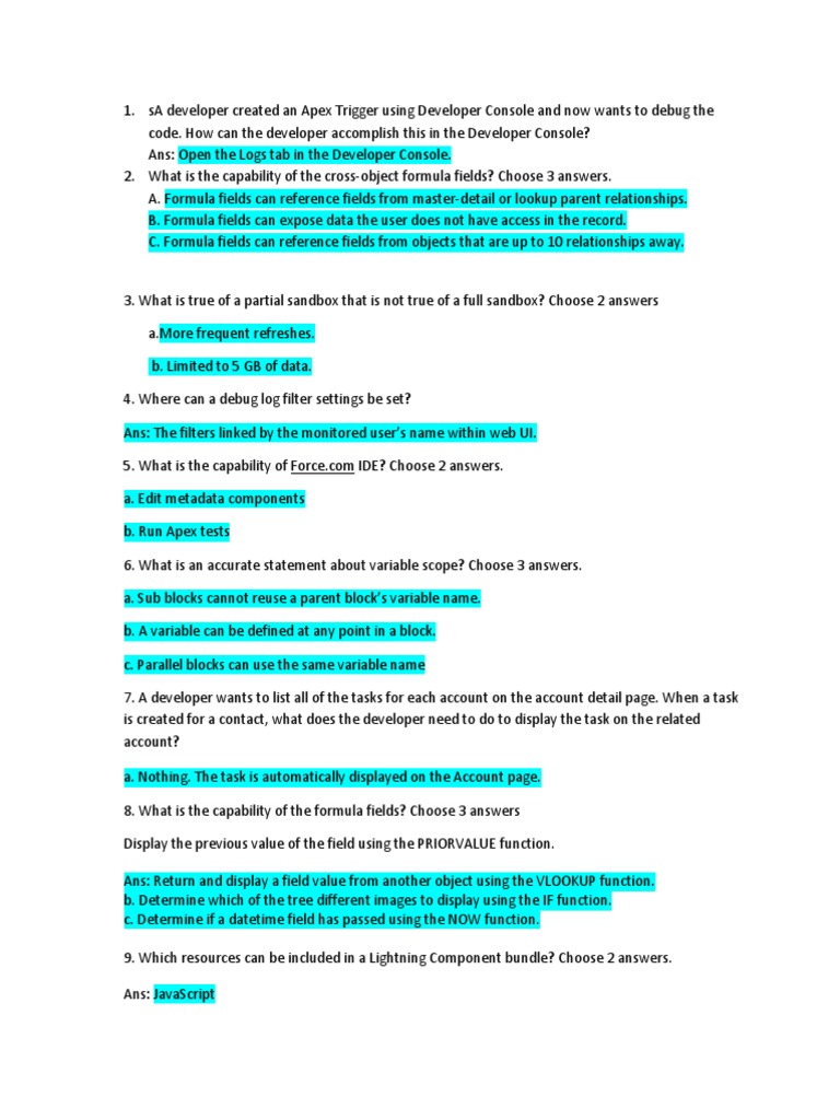 Sample Questions | Download Free PDF | Salesforce.Com | Model–View ...