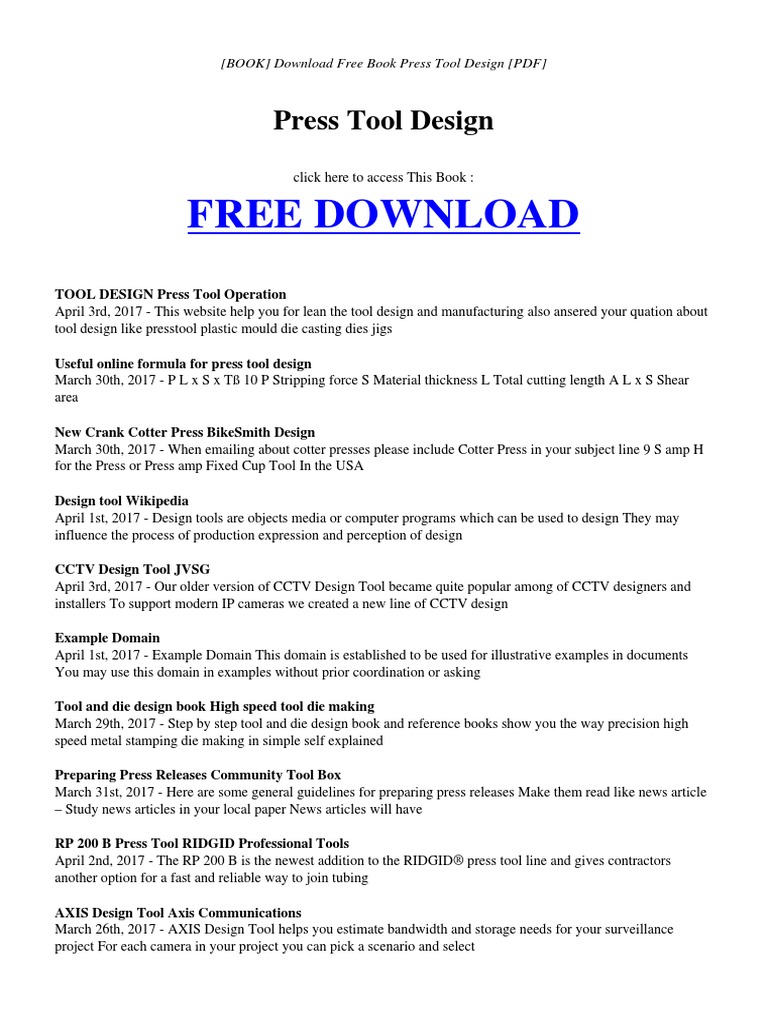 Press Tool Design | PDF | Closed Circuit Television | 3 D Computer Graphics