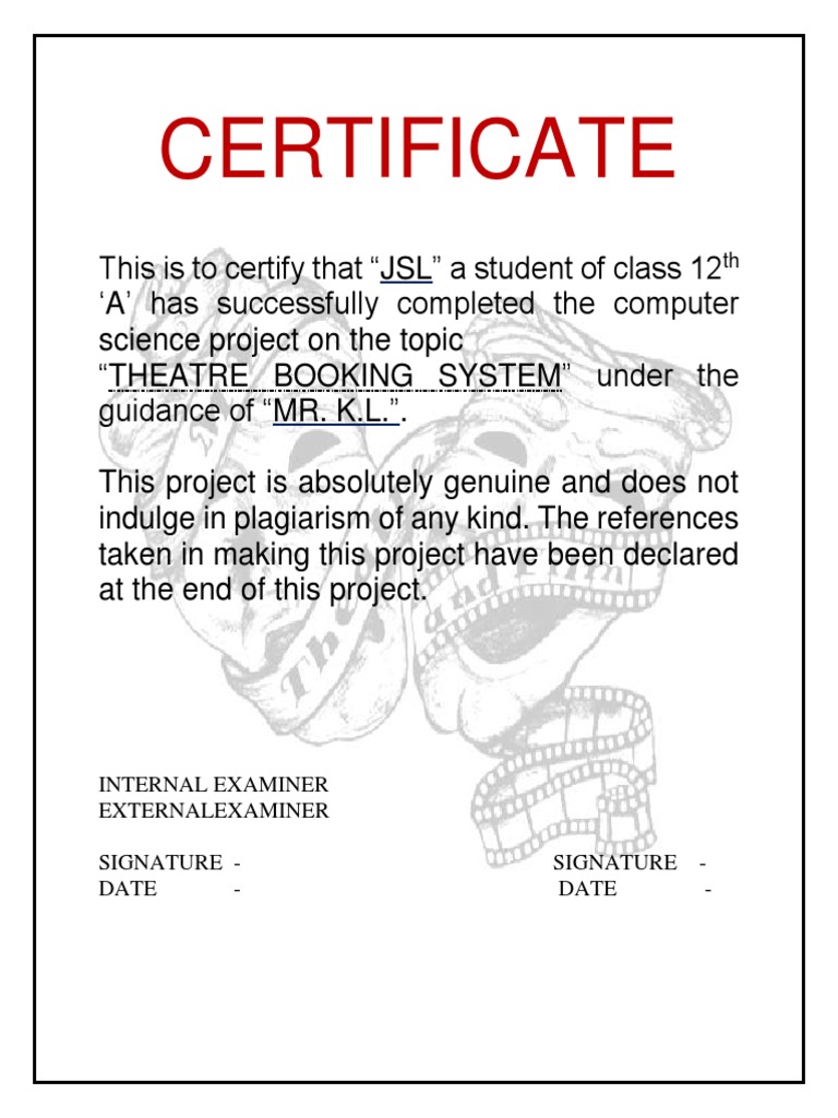 Movie Ticket Booking System Project | PDF | Personal Identification ...