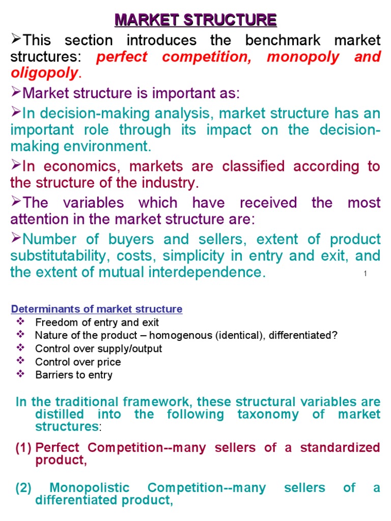 Market Structure | PDF | Perfect Competition | Economic Equilibrium