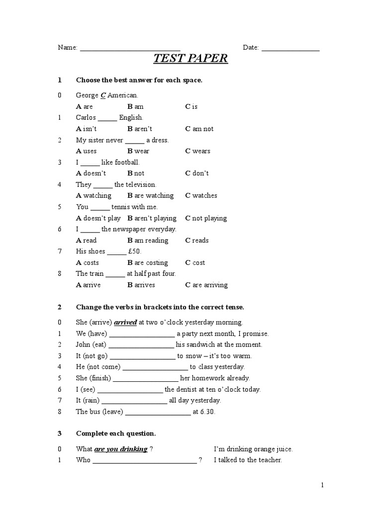 ELP Final Test | PDF