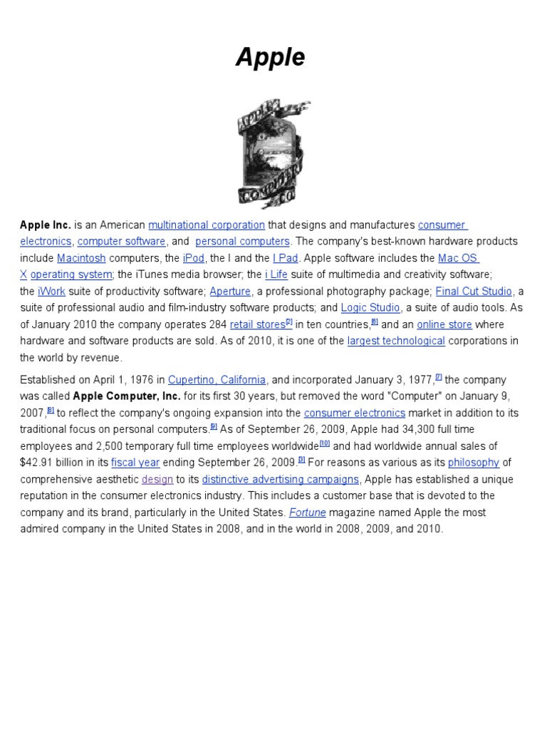 Apple: Apple Inc. Is An American | PDF | Apple Inc. | Apple Tv