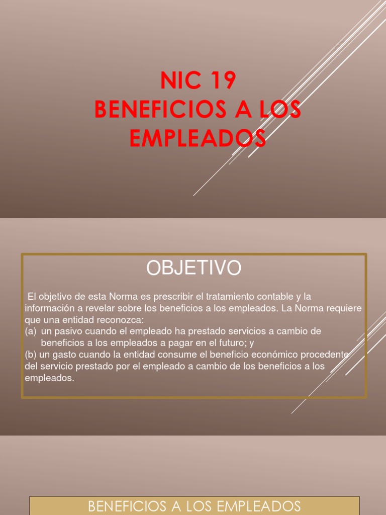 Nic 19 | PDF | Beneficio (economía) | normas internacionales de ...