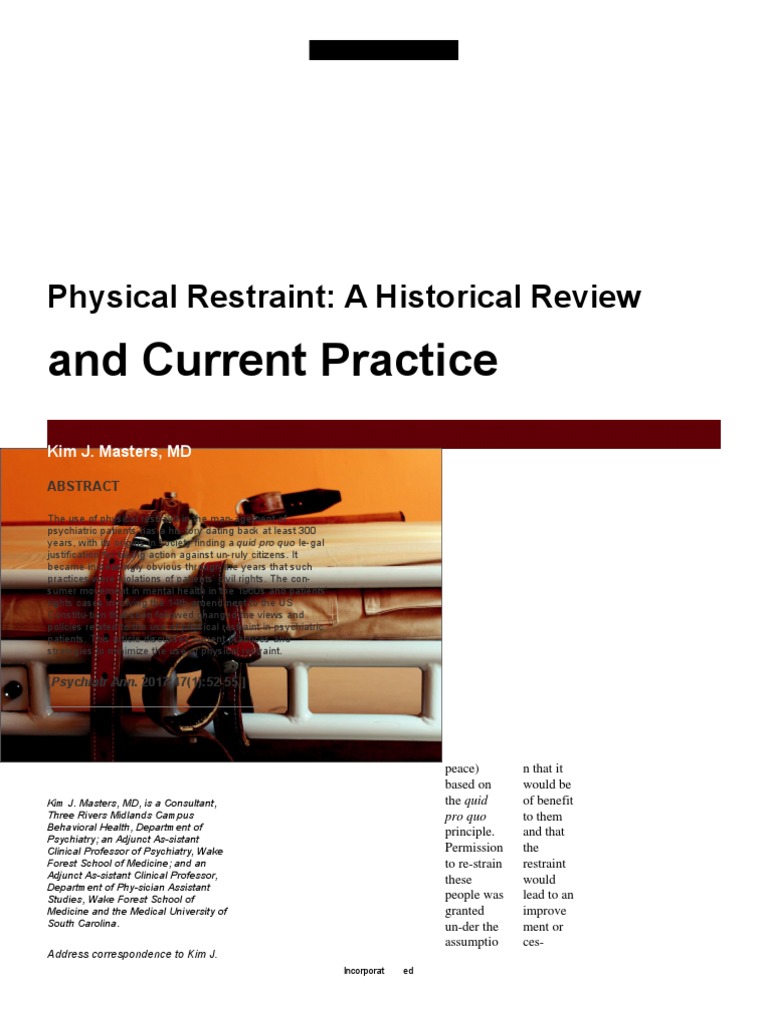 Physical Restraint A Historical Review and Current Practice | PDF ...