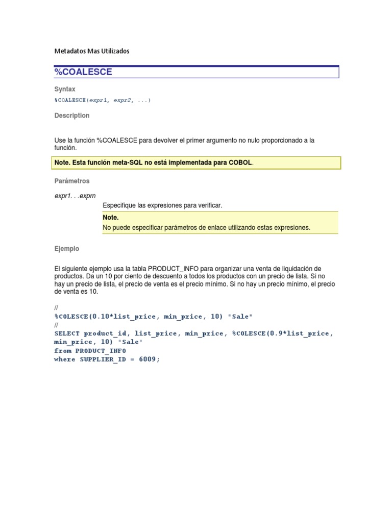 Metadatos Mas Utilizados | PDF | Comillas | SQL