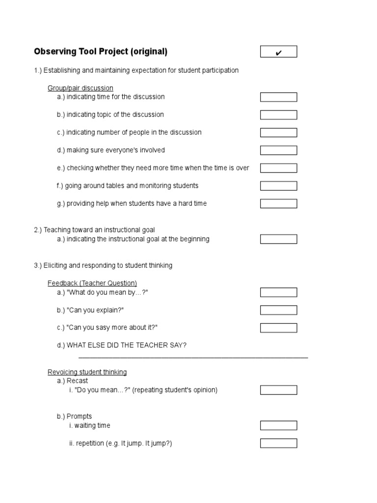 Observing Tool Original | PDF