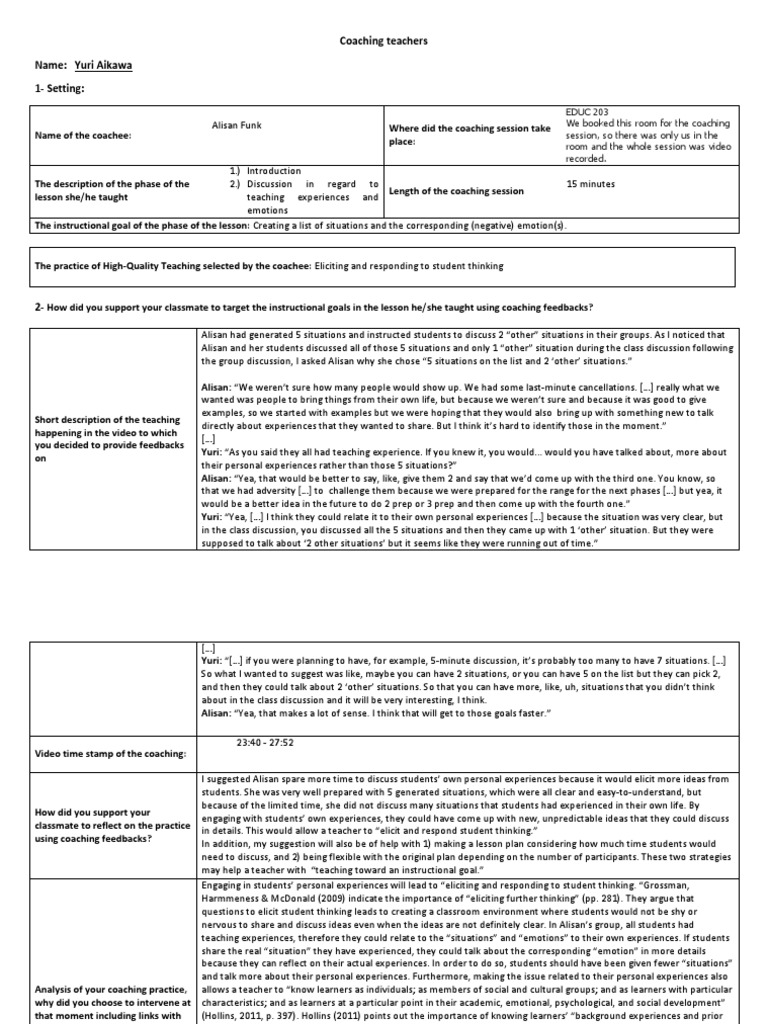 Coaching Teachers Template-Revised | PDF | Teacher Education | Teachers