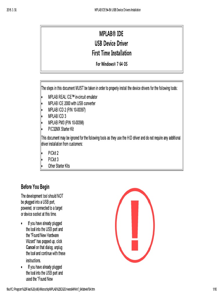 MPLAB IDE 64-Bit USB Device Drivers Installation | PDF | Usb | Office ...