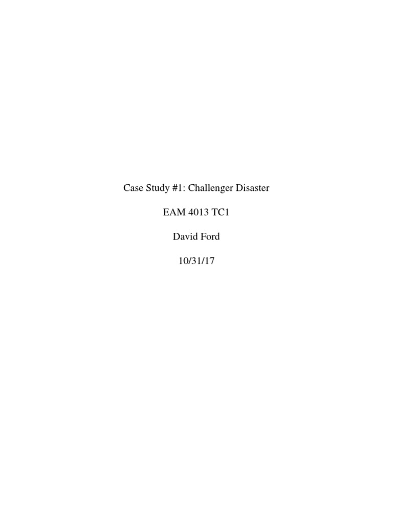 Case Study 1-Challenger Disaster | PDF | Space Shuttle Solid Rocket ...