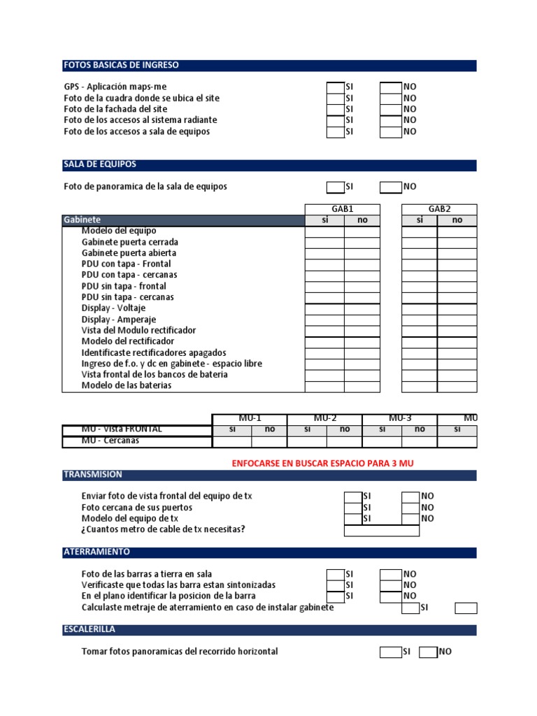 Check List Ericsson | PDF | Antena (Radio) | Electrónica