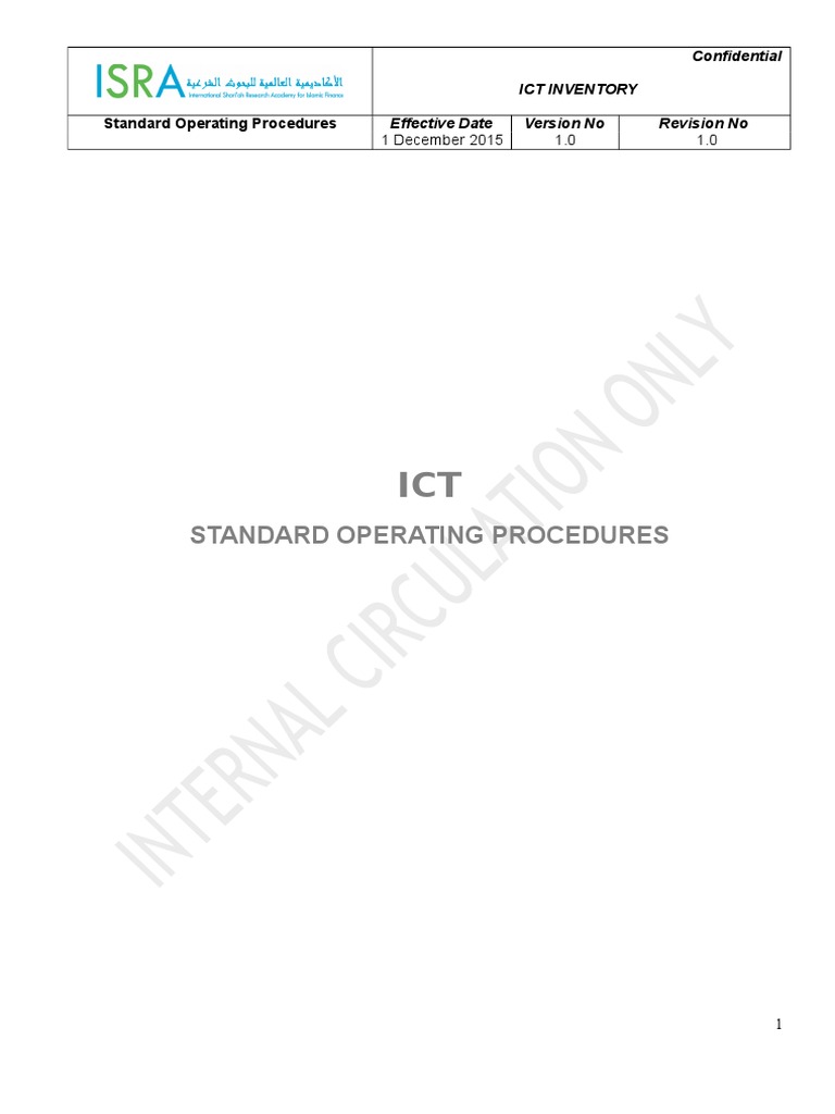 Sop Ict | PDF | Internal Control | Inventory