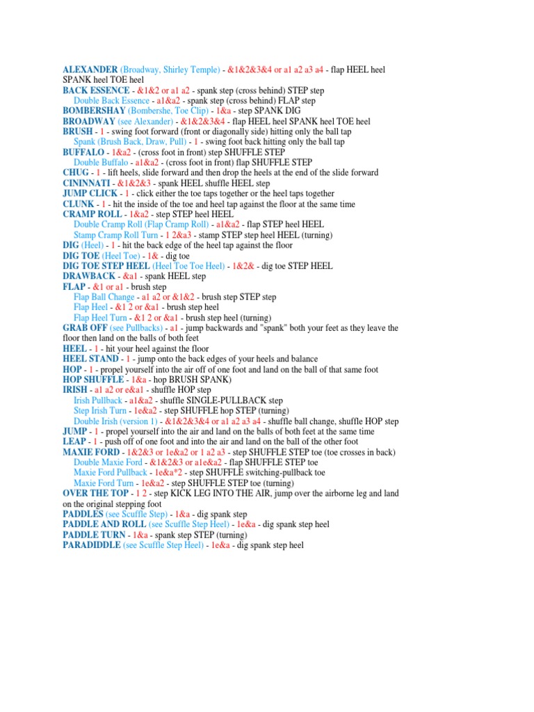 Tap Dictionary | PDF | Foot | Sports