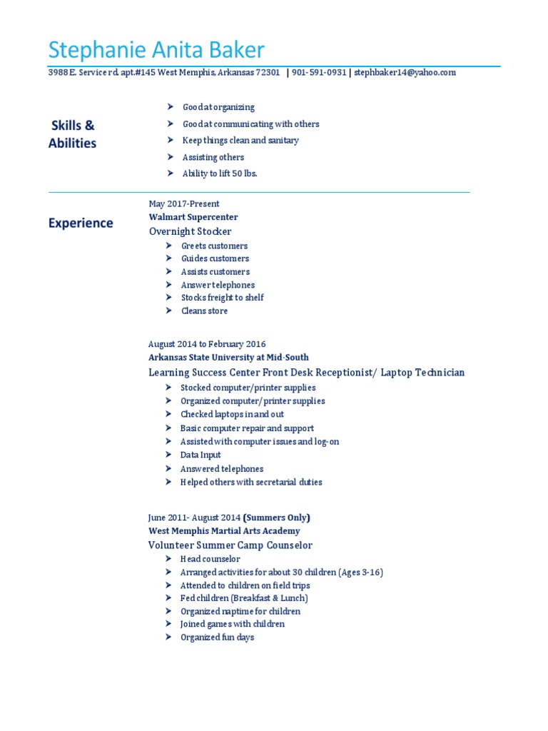 Stephanie Anita Baker-Resume | PDF | Computing And Information Technology | Business