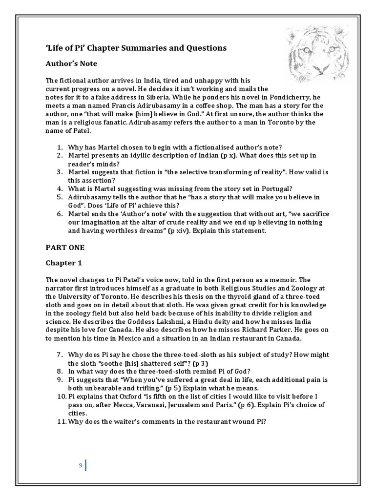 Life of Pi Chapter Questions | PDF | Priest | Catholic Church