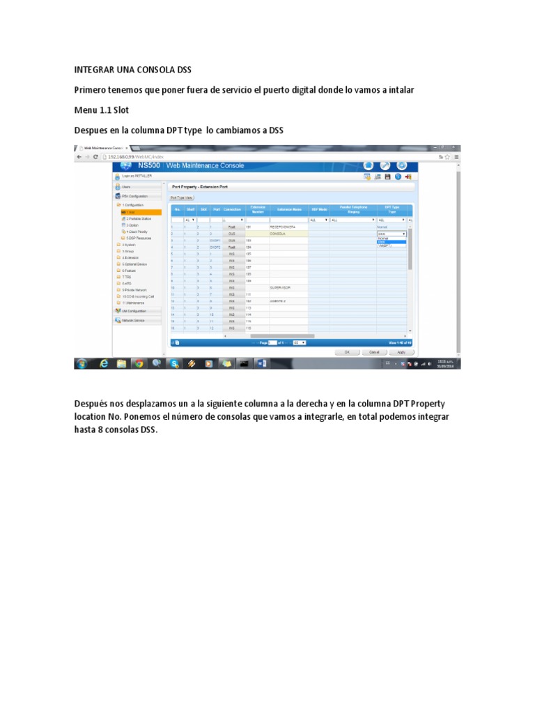 Panasonic Guia Integrar Una Consola Dss KX Ns500 | PDF