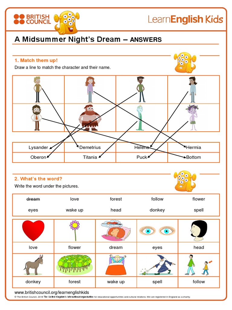 Shakespeare A Midsummer Nights Dream Answers | Download Free PDF | A ...