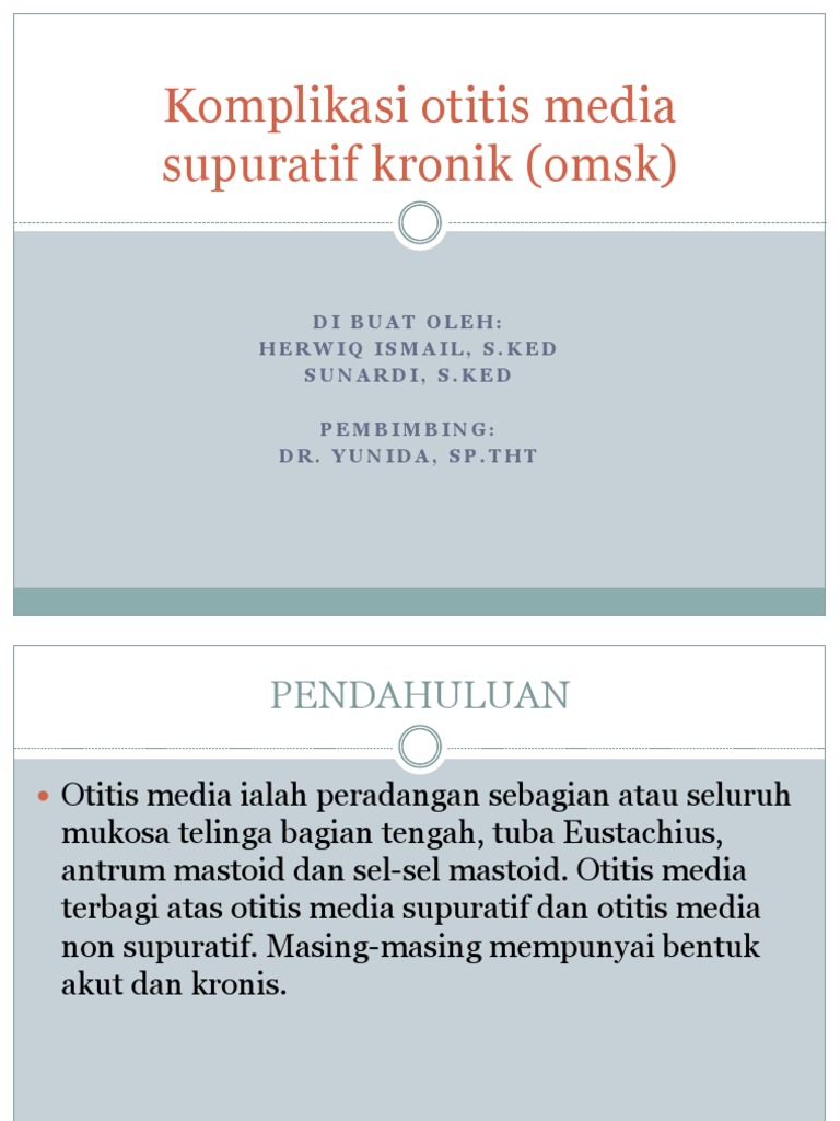 Komplikasi Otitis Media Supuratif Kronik (Omsk) | PDF
