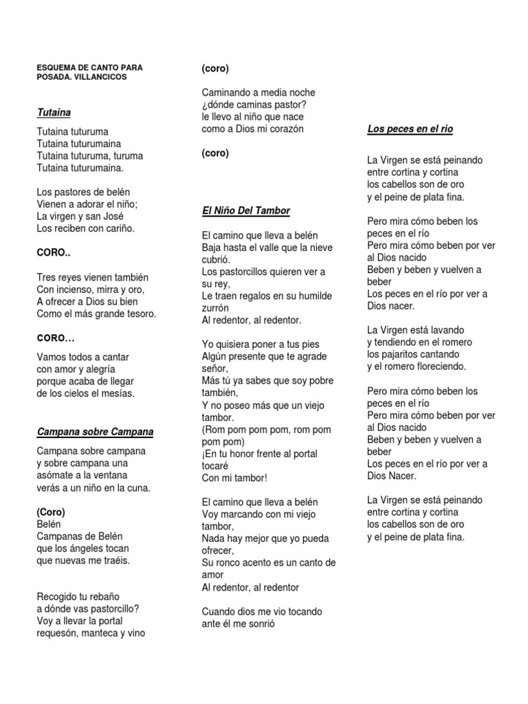 Esquema de Canto para Posada | PDF | María, madre de Jesús | Oración