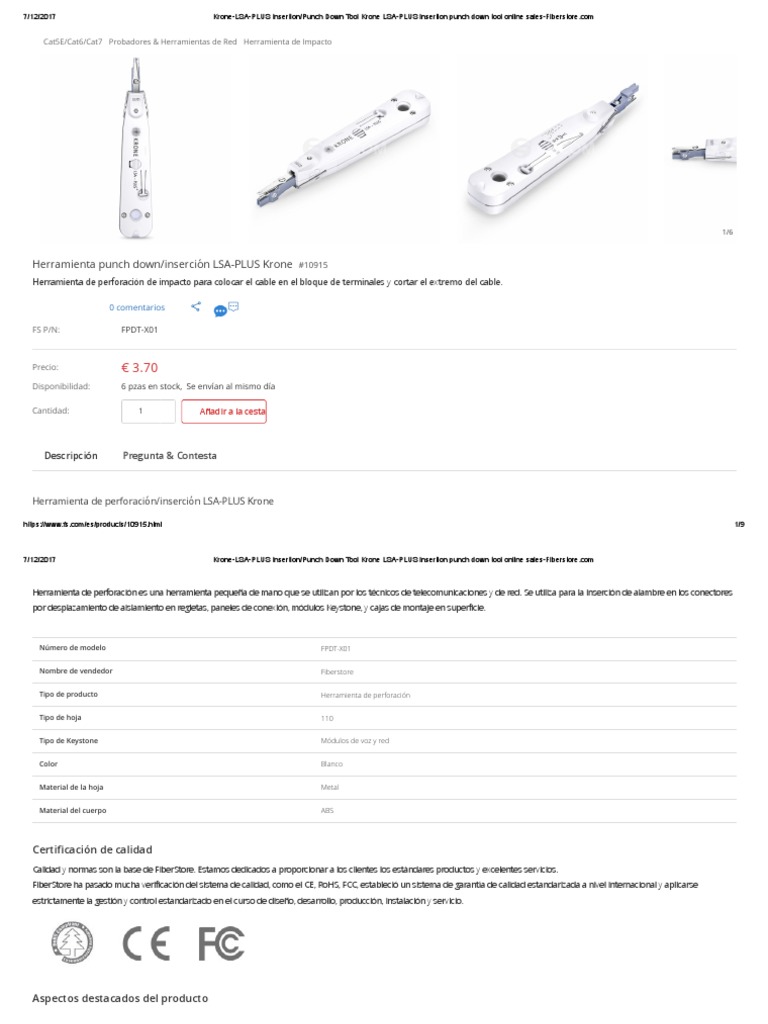 Krone-LSA-PLUS Insertion - Punch Down Tool Krone LSA-PLUS Insertion ...