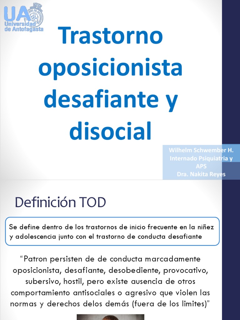 Trastorno Oposicionista Desafiante y Disocial | PDF | Desorden hiperactivo y deficit de atencion ...