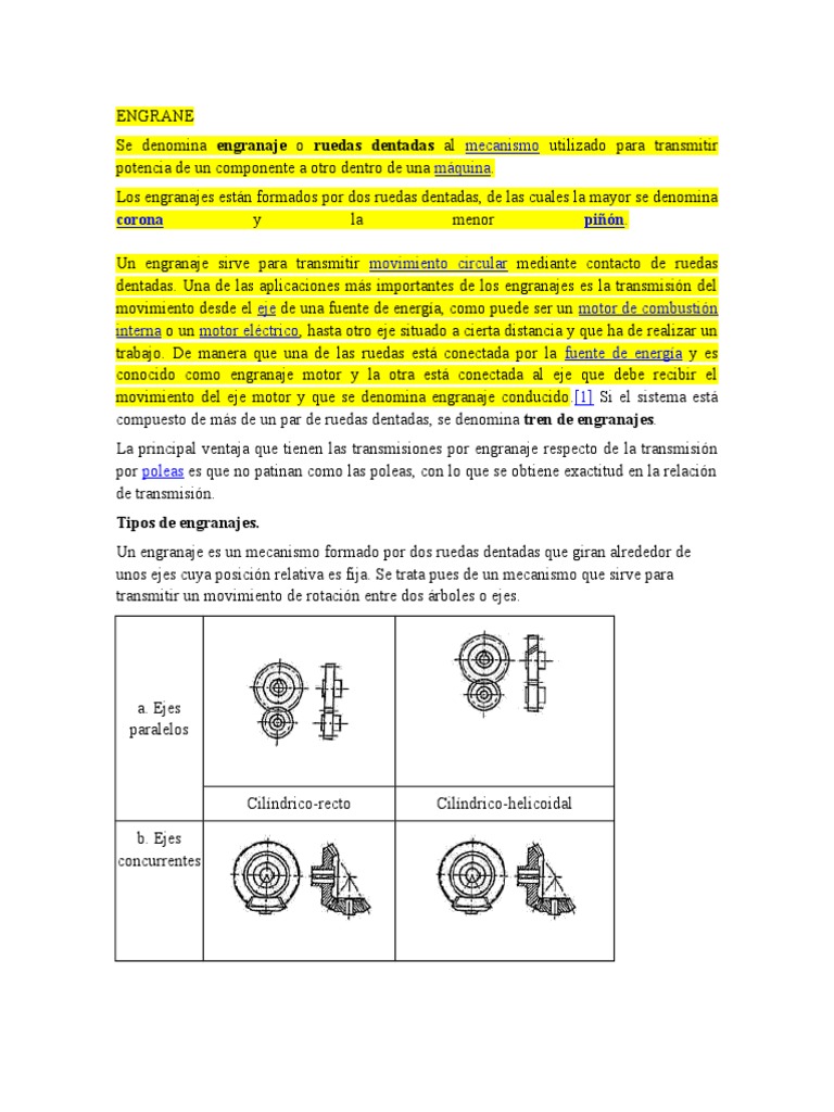 Engranes Pdf Engranaje Transmisión Mecánica