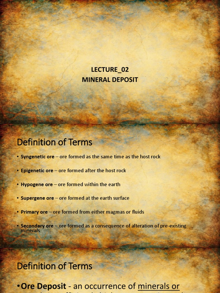 Lecture 02 Mineral Deposit | PDF | Natural Materials | Geology