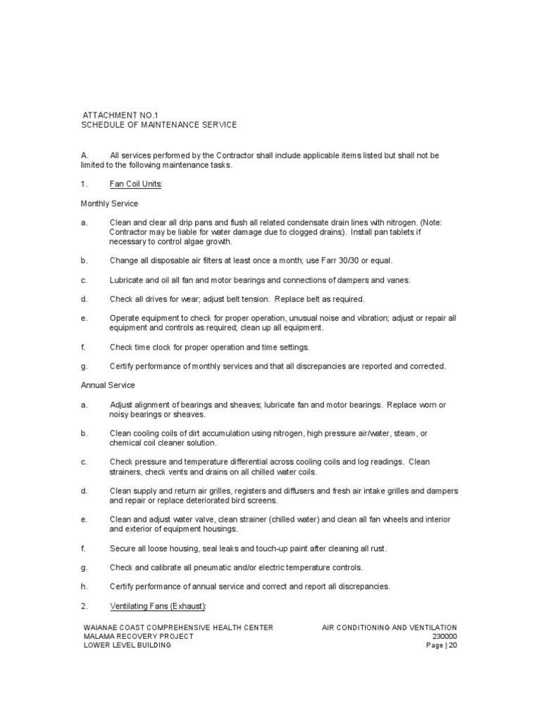 Aircon - Schedule of Maintenance Service | Download Free PDF | Air ...