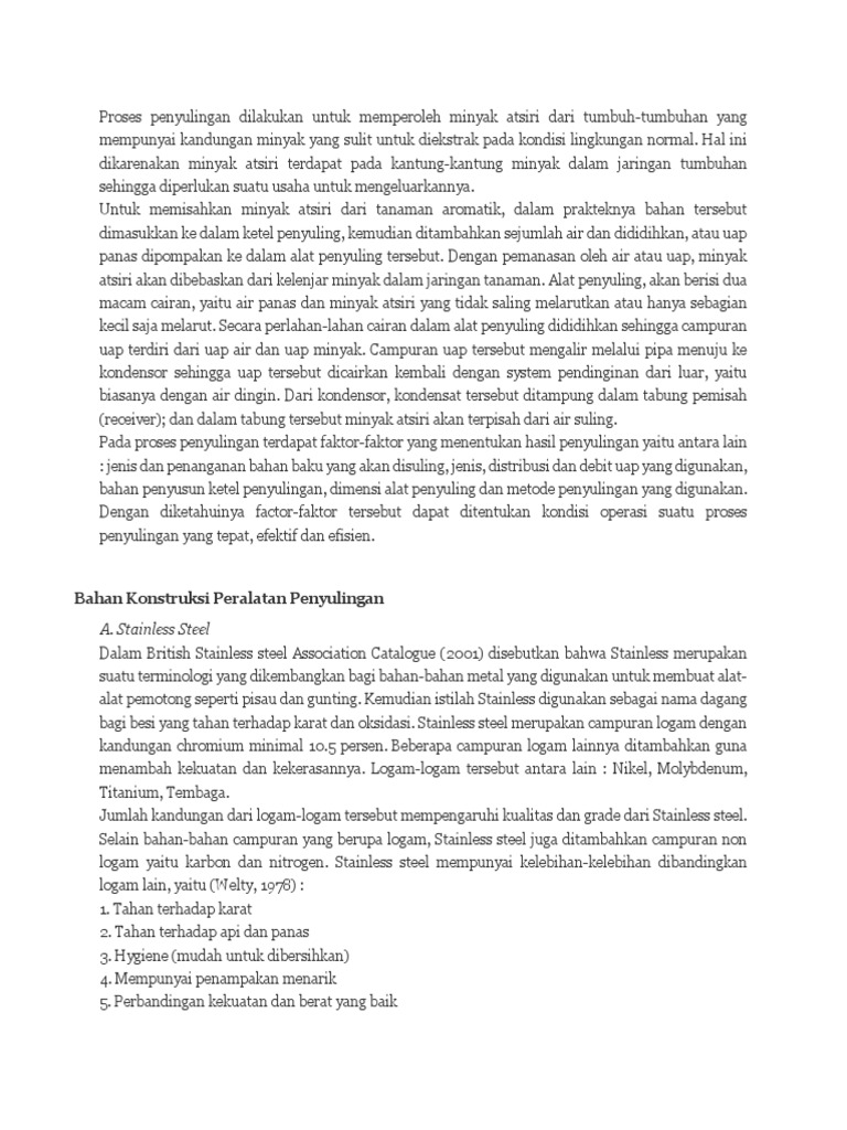 Proses Penyulingan | PDF