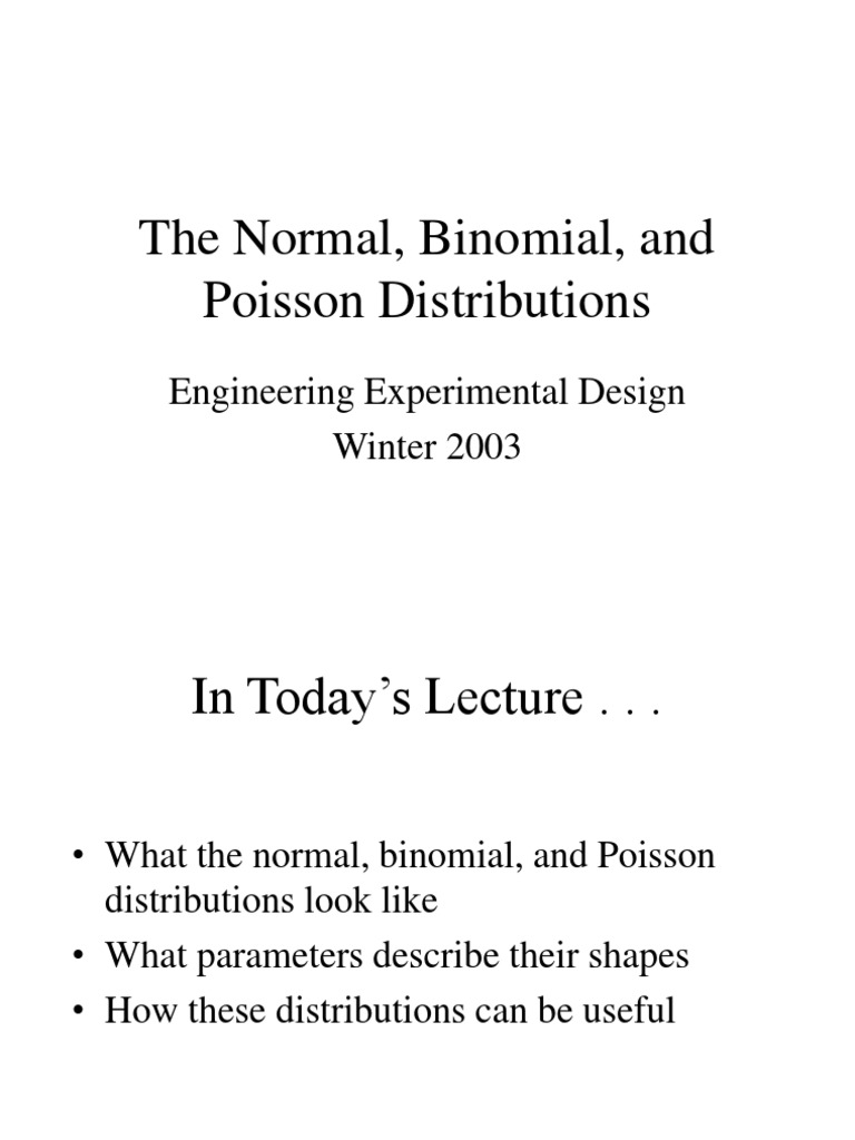 The Normal Binomial and Poisson Distributions | PDF | Normal ...