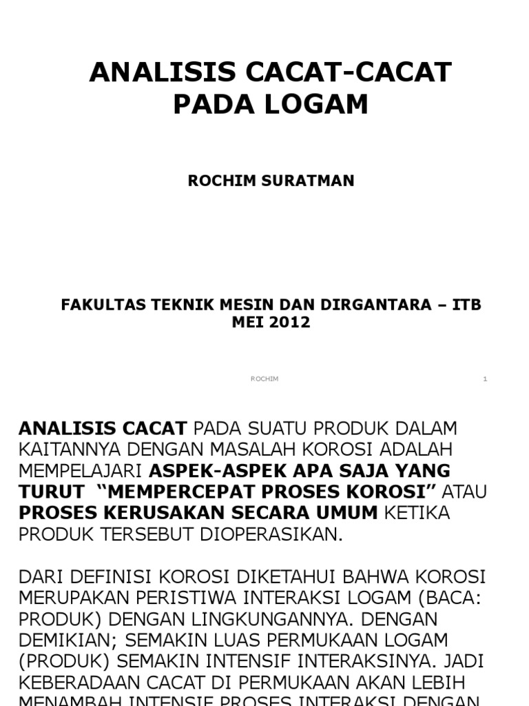 Analisis Cacat Pada Logam | PDF