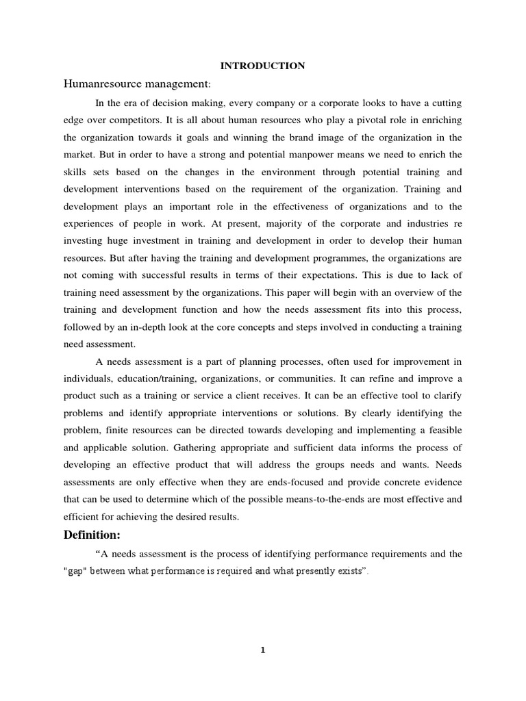 Training Needs Assessment Guide | PDF | Needs Assessment | Survey ...