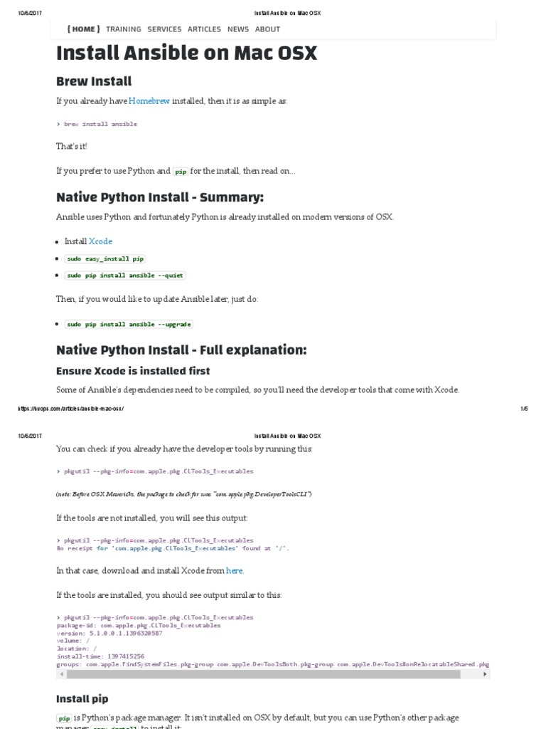 Install Ansible On Mac OSX | PDF | Xcode | Mac Os