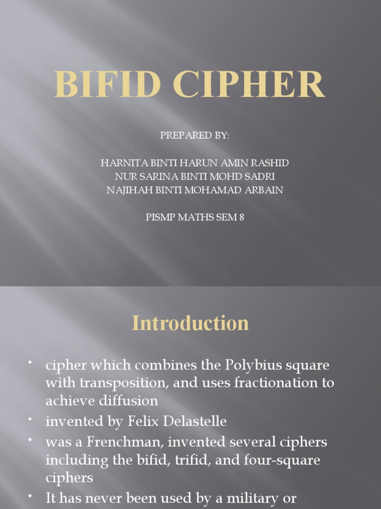 Bifid Cipher Explained: Algorithm & Use | PDF | Foreign Language Studies